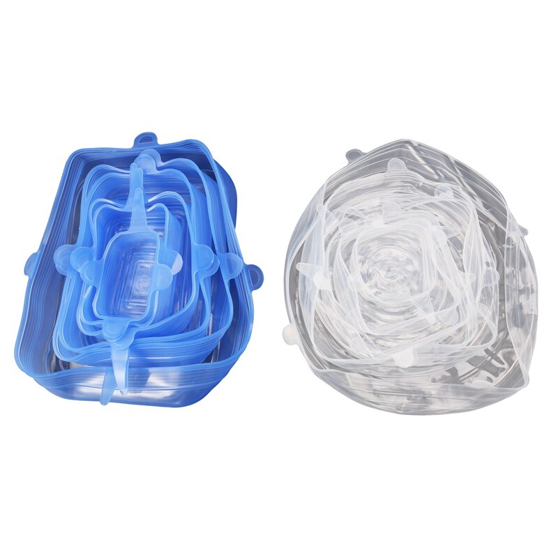 12 PCS Round and Square Sizes Silicone Lids Covers... – Grandado
