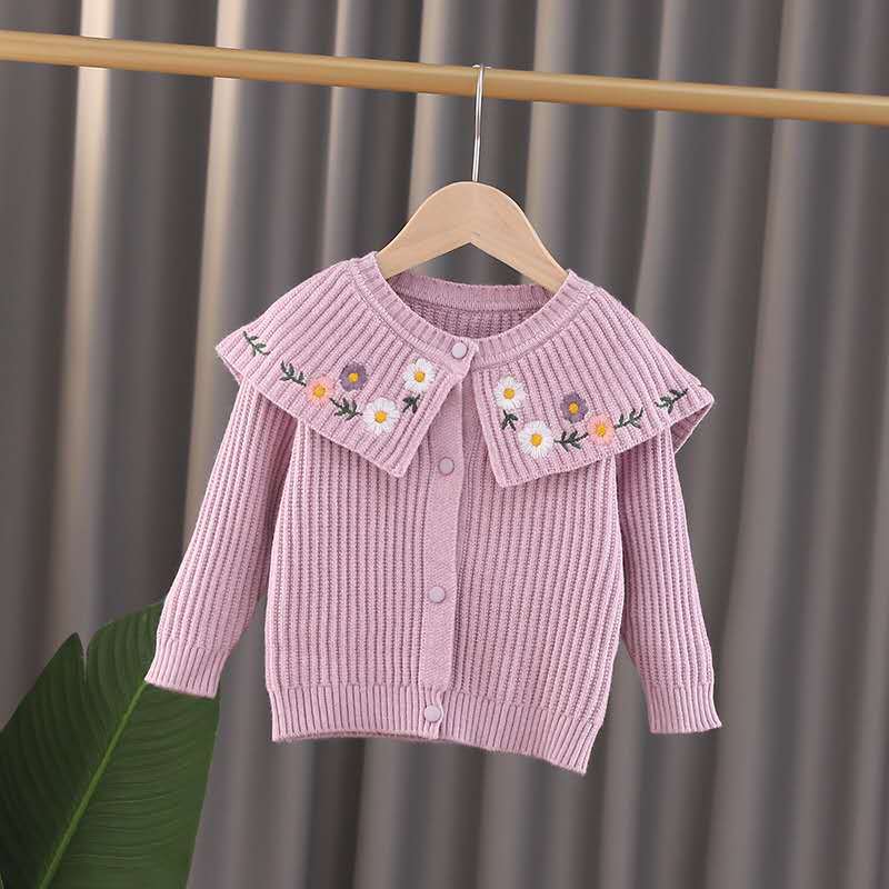 Autumn Girls Long Sleeve Knitted Sweaters Kids Car... – Grandado