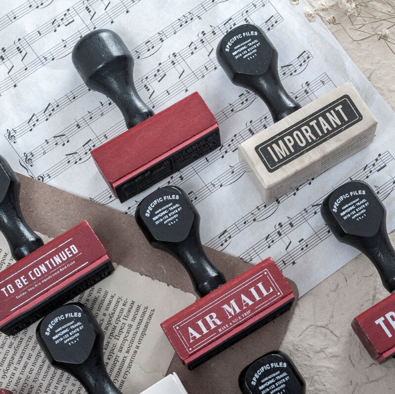 Vintage English Label Tag Postmark Wood Stamp DIY ... – Grandado