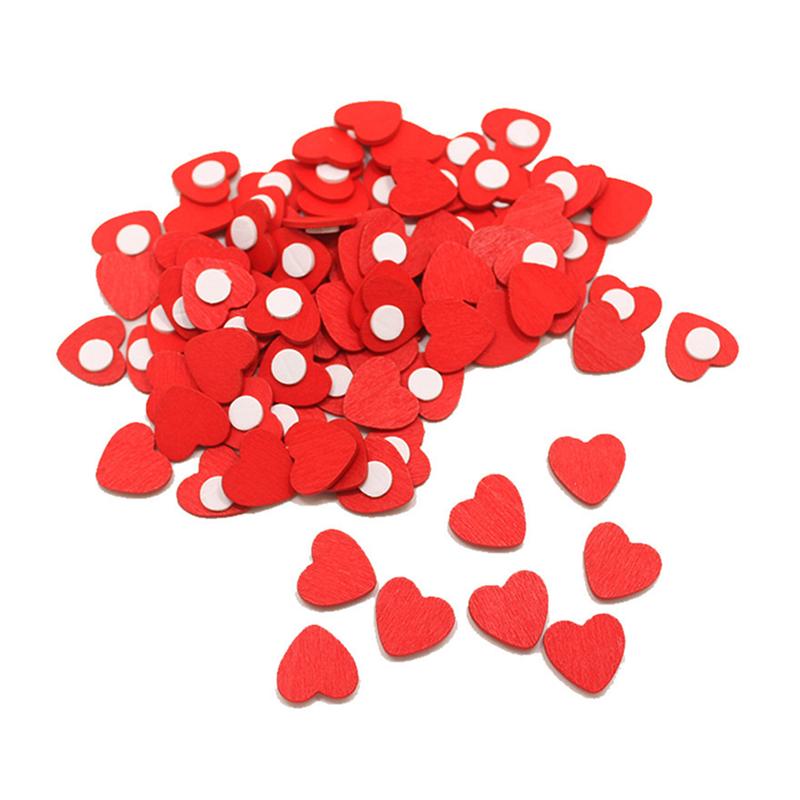 100pcs Wooden Red Heart Stickers Self Adhesive DIY... – Grandado