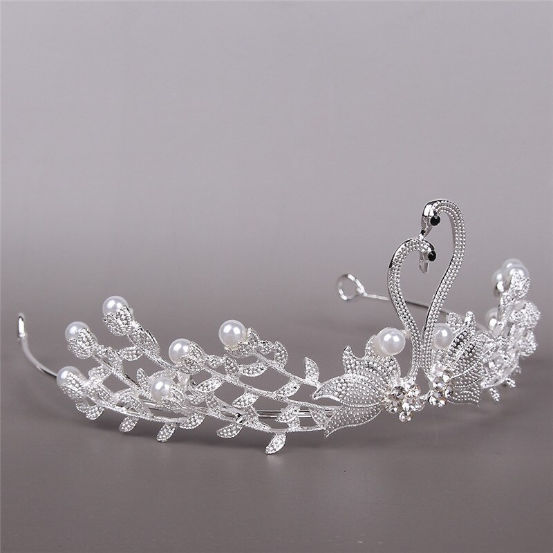 Cute Swan Princess Tiaras and Crowns Crystal Pearl... – Vicedeal