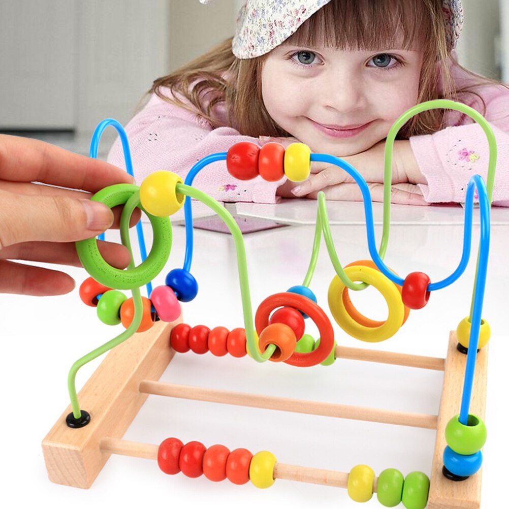 Wooden Labyrinth Game Colorful Large Round Beads f... – Grandado