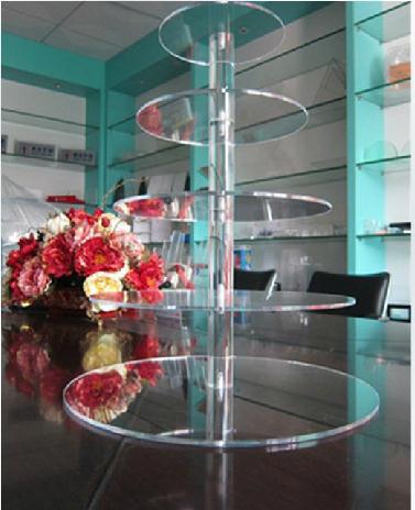 5 Layer Tier Crystal Acrylic Round Cupcake Display Grandado