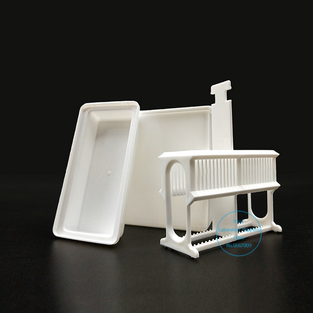 1set lab plastic staining tank staining rack antig... – Vicedeal