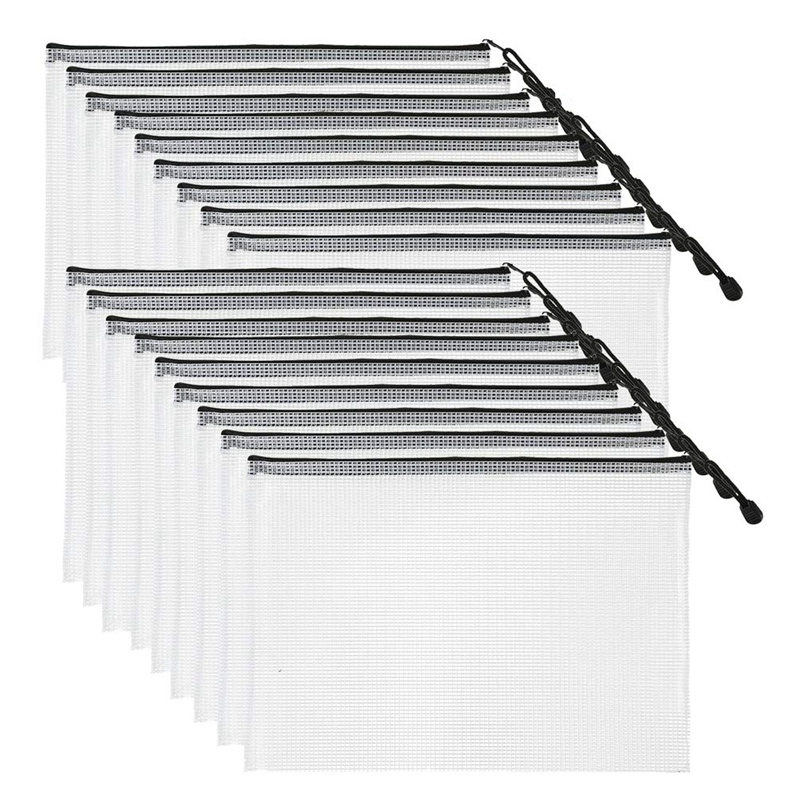 18 Pack Mesh Zipper Pouch Document Bag 4A Waterpro... – Grandado