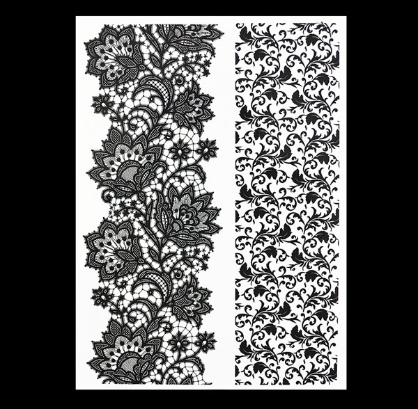 #BH-3 Black Henna Lace Tattoos Temporary Inspired ... – Grandado