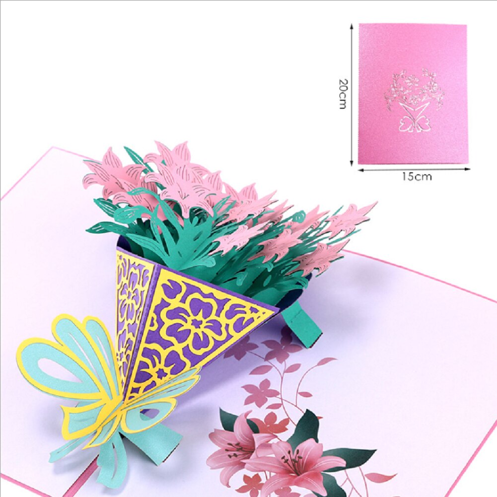 3d blommor pop-up gratulationskort vykort för fest... – Grandado