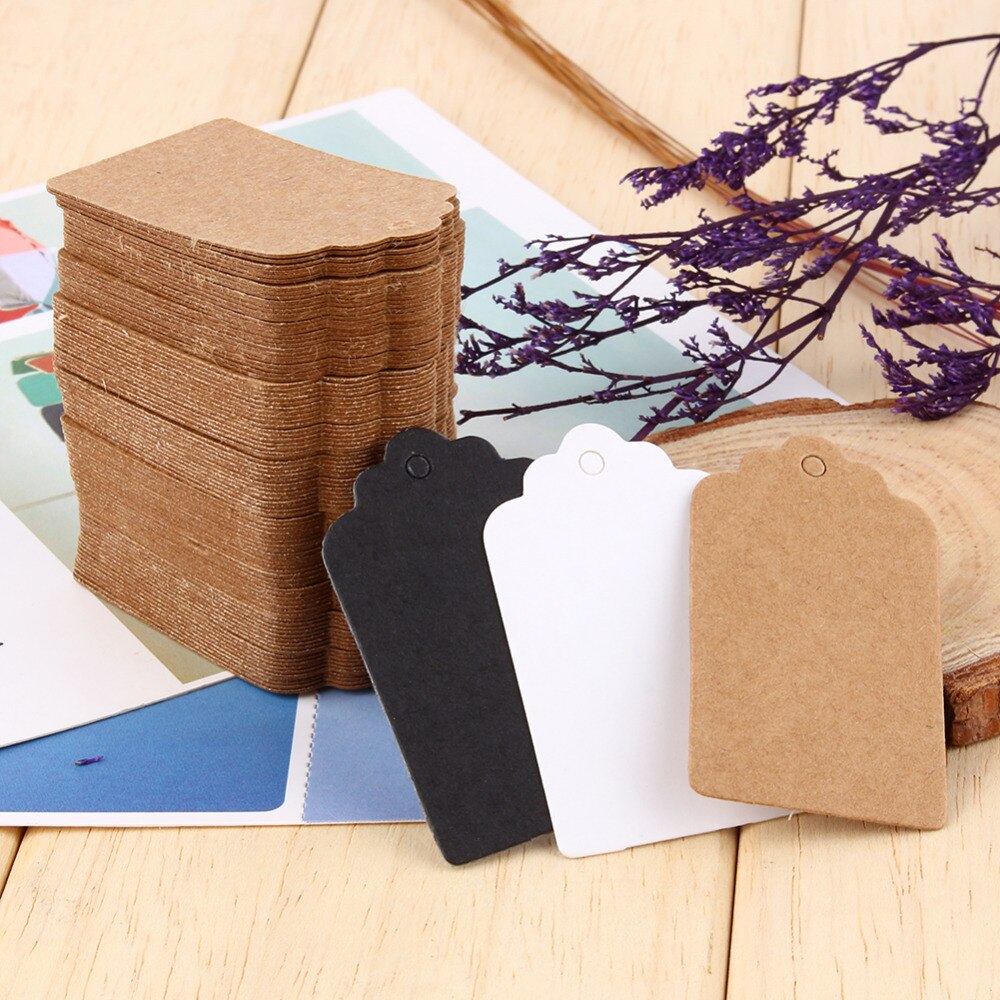 100pcs Paper Tags Kraft Paper Tag Head Label Festi... – Vicedeal