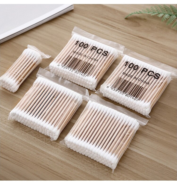 100 Round Head Multipurpose Cotton Swabs,Sky Organ... – Grandado
