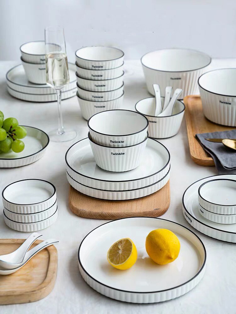 Solid Color Ceramic Plate Steak Food Plate Nordic ... – Vicedeal