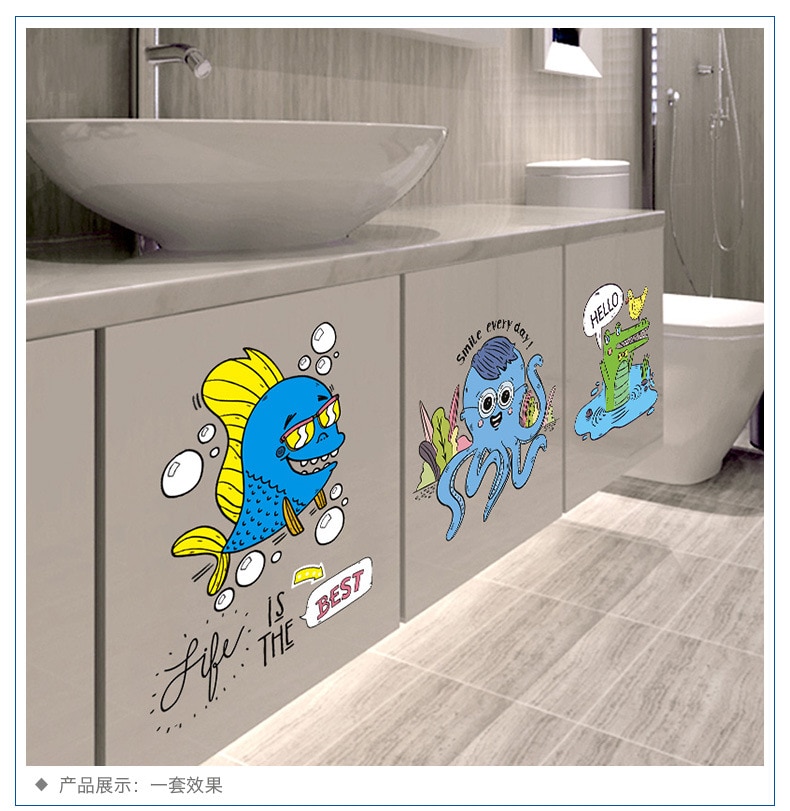 1pc Undersea Animal Toilet Bathroom Wall Stickers ... – Vicedeal