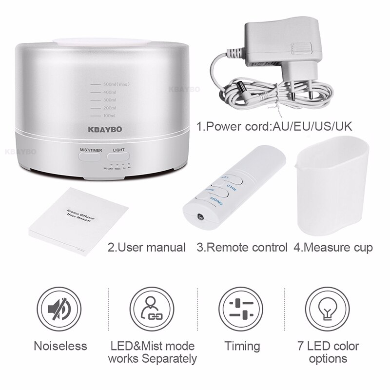 500ml colorful air humidifier, APP remote control ... – Grandado