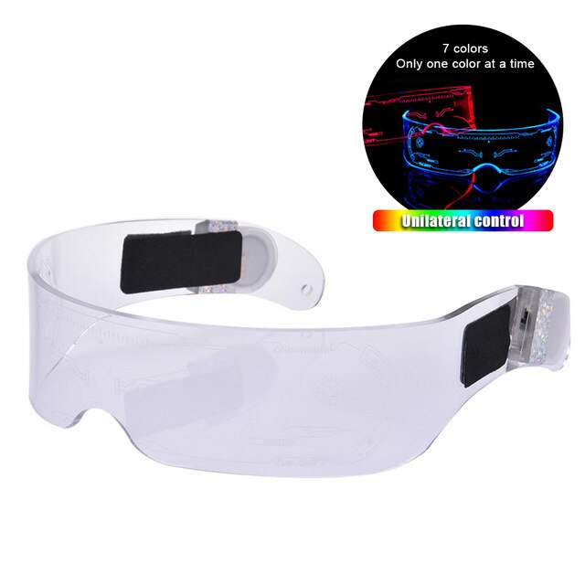 Cool LED Light Up Eyeglasses Futuristic Visor Glas... – Grandado