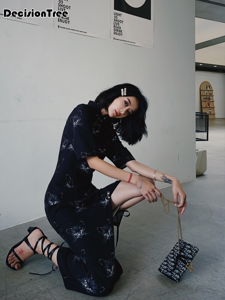 print wedding cheongsam long qipao chinese dress o... – Grandado