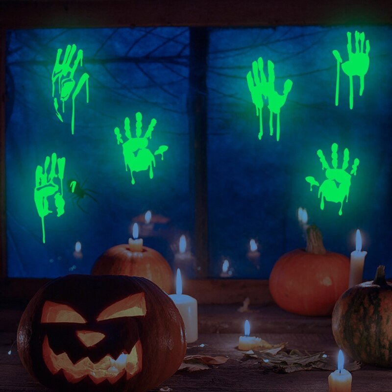 Halloween Luminous Bloody Handprint Footprint Wall... – Vicedeal
