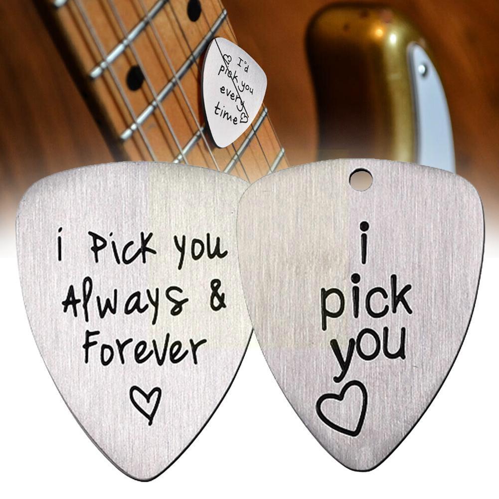 Steel Carved Guitar Pick I Pick You Letter & F... – Vicedeal
