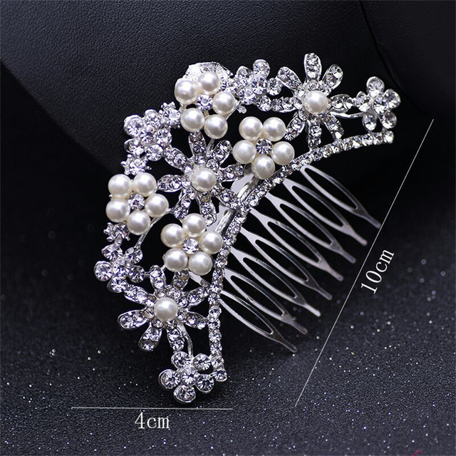 1 Pcs Bridal Wedding Flower Hair Comb Diamante Cry... – Vicedeal