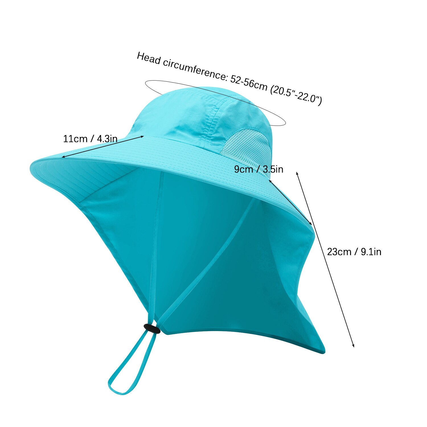 Børn solhat bred brede solhætte med nakkeklap til ... – Grandado