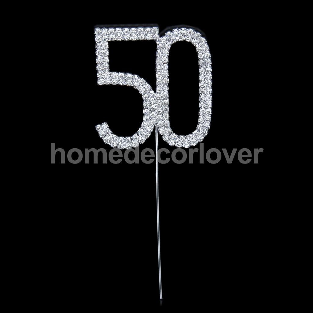 Silver Crystal Rhinestone 50th Anniversary Wedding... – Grandado