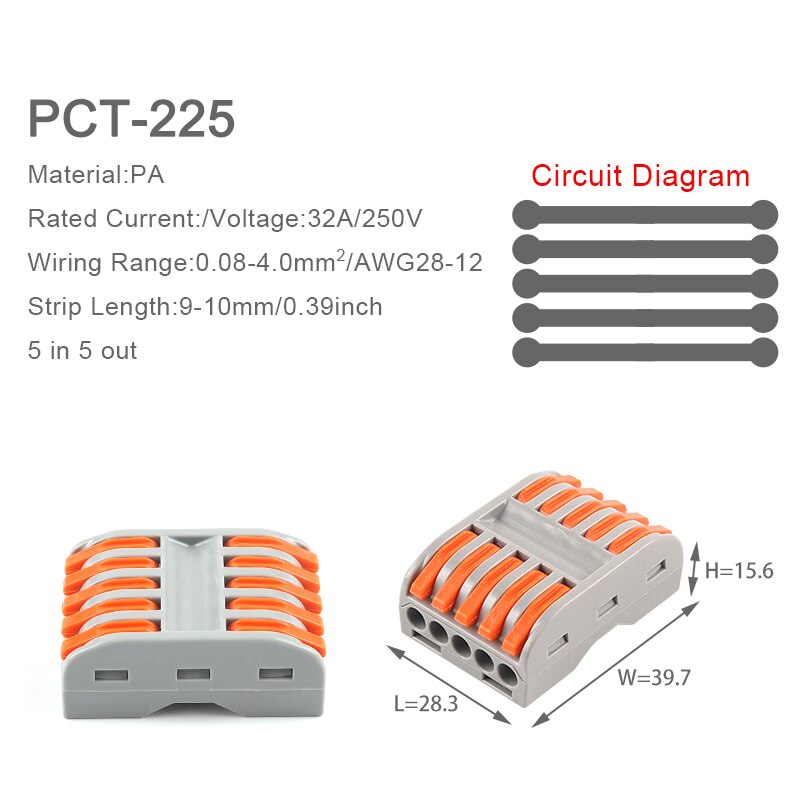 5Pcs Universal Compact Wire Connector SPL 222 2/3/... – Grandado