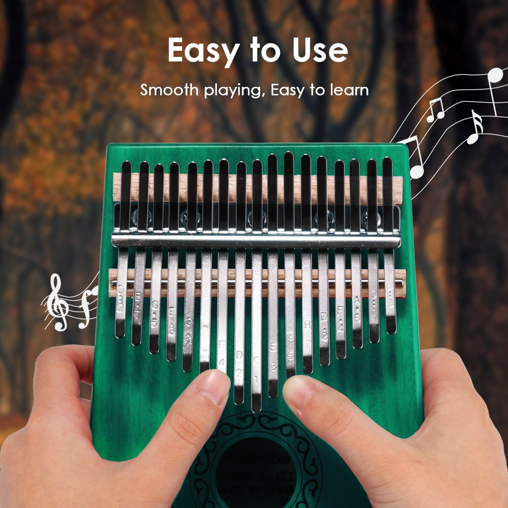 Mahogany 17 Slat Kalimba Piano Portable Instrument... – Grandado