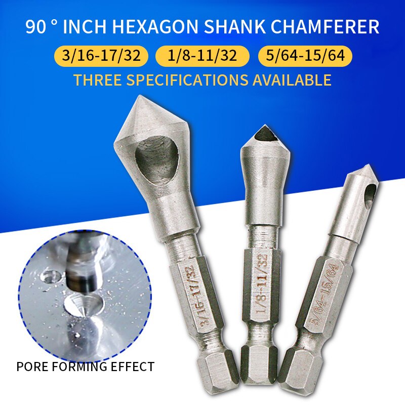 Countersink Deburring Tool Set 1/4 Hex Shank Chamf... – Vicedeal