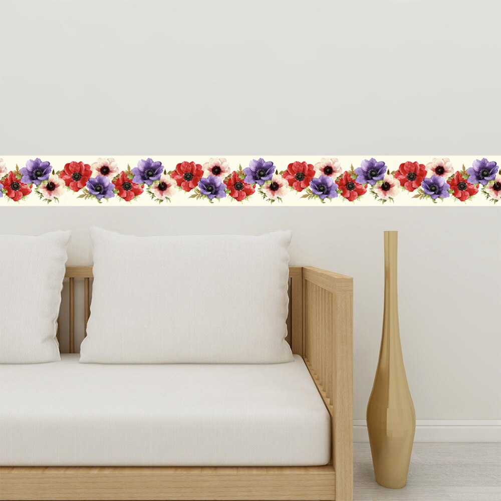 1PC Floral Pattern Wallpaper Border Sticker Waistl... – Vicedeal
