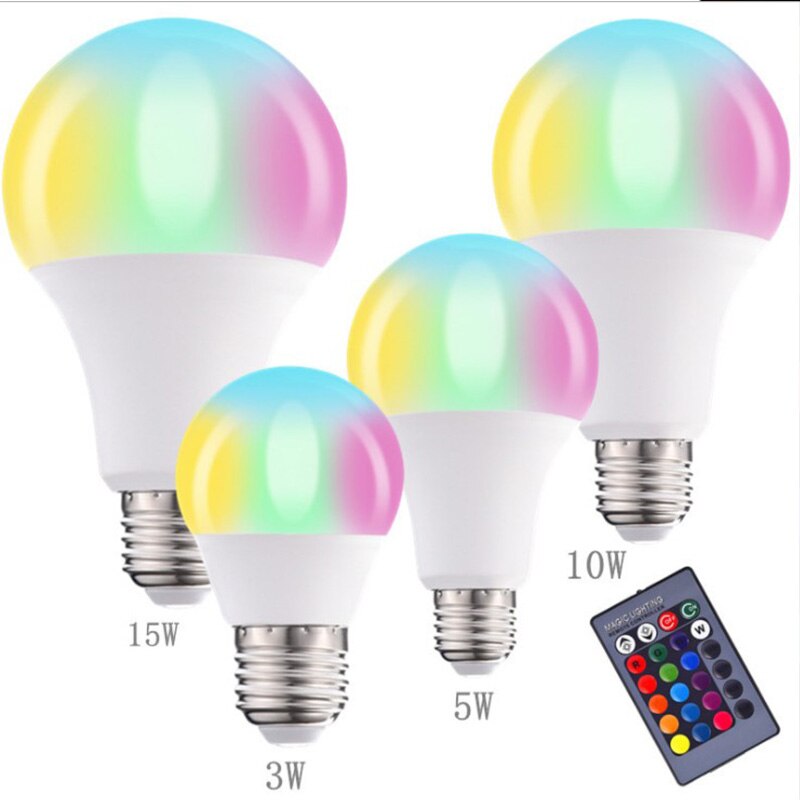 Color change remote control bulb LED colorful RGB ... – Grandado