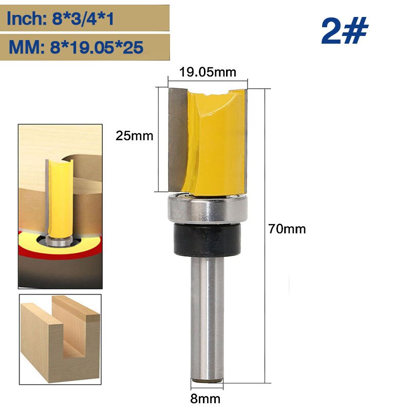 8mm Shank Template Trim Hinge Mortising Router Bit... – Grandado