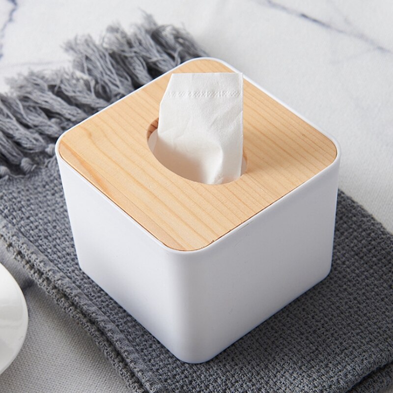 Vierkante Tissue Doos Tissue Doos Met Houten Dekse... – Grandado