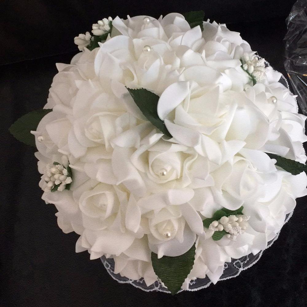 Pink Red White Purple Wedding Bouquet Flowers Brid... – Grandado