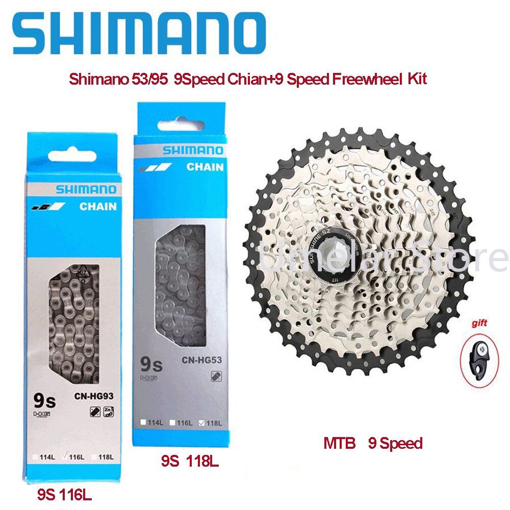 SHIMANO hg53 hg95 Bicycle Chain with 9 Speed Casse... – Vicedeal