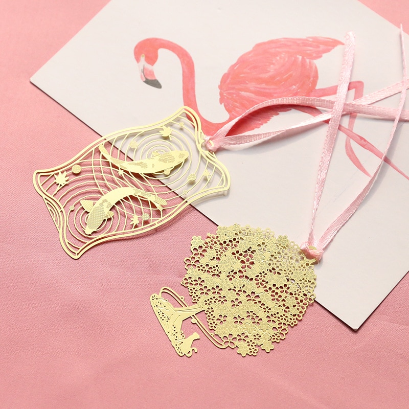 EZONE 1PC Gold Metal Bookmark Golden Hollow Tassel... – Vicedeal