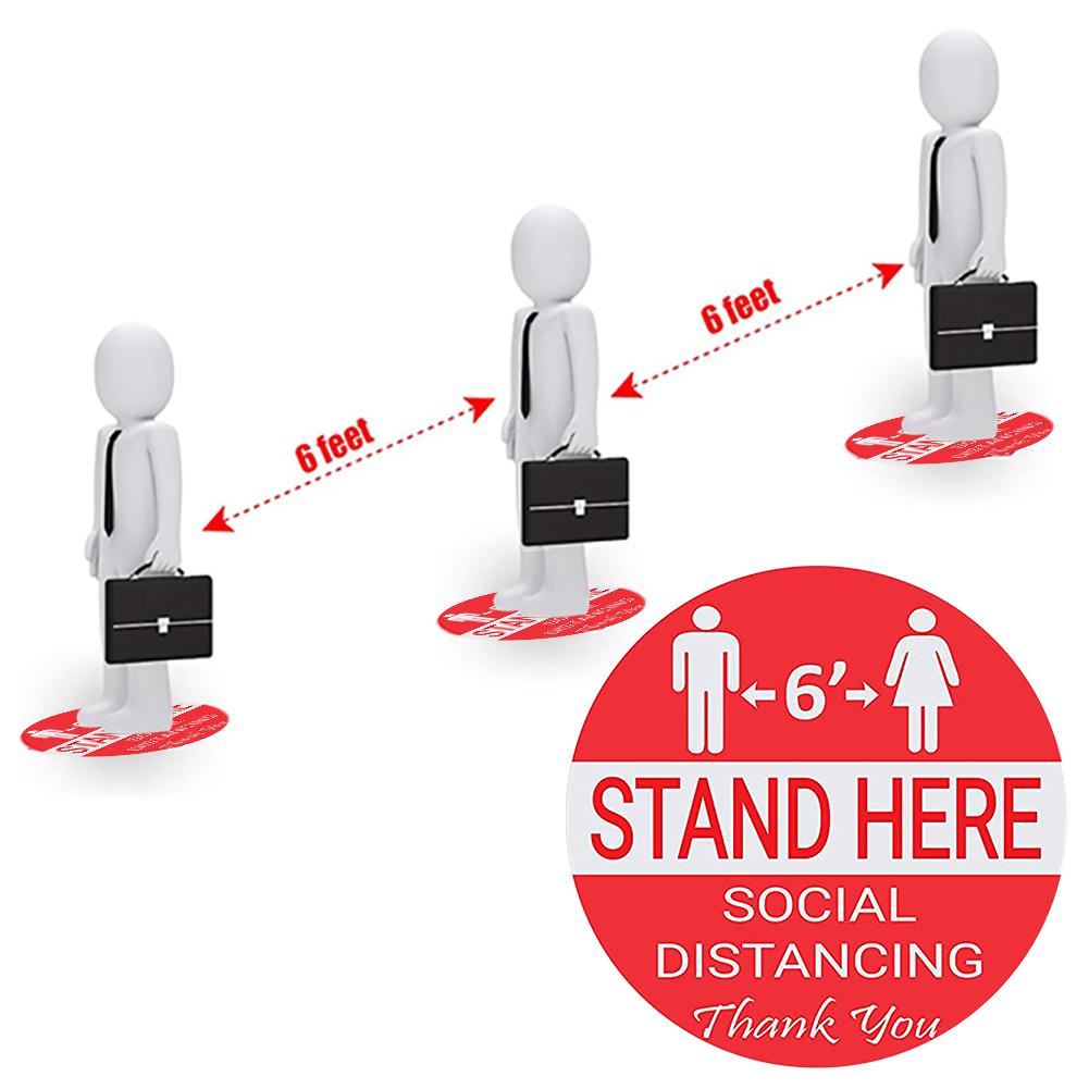 6.75 Floor Decals Social Distance Wait Stand Here ... – Grandado