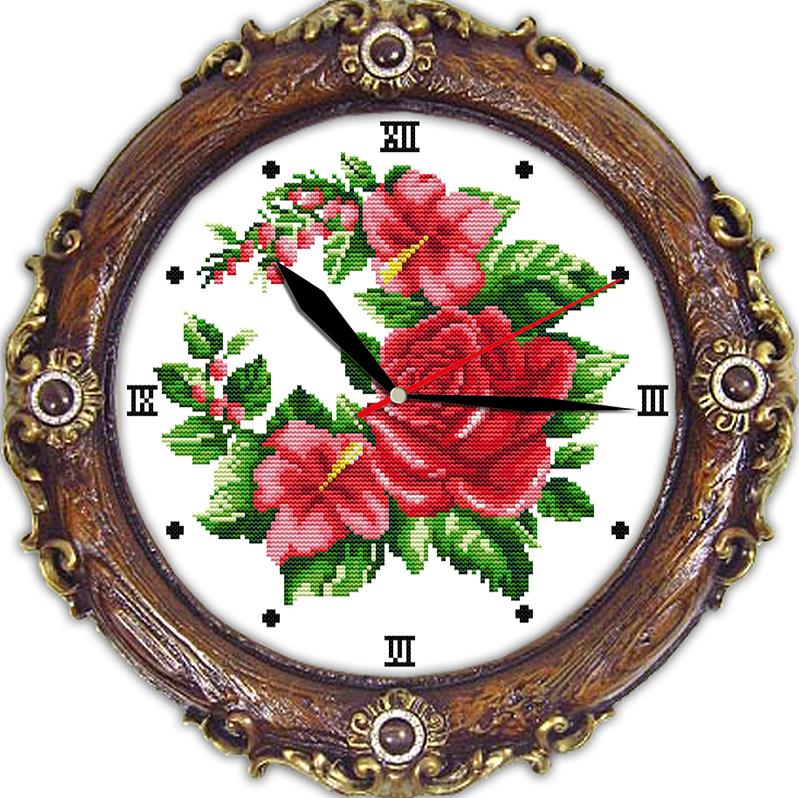 Flower Clock Face Paintings Embroidery Counted Pri... – Vicedeal