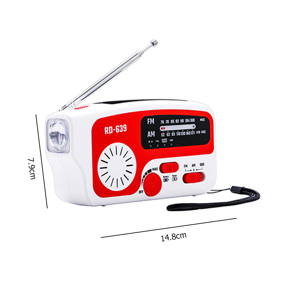 Solar Hand Crank Radio Receiver SOS Alarm Portable... – Grandado