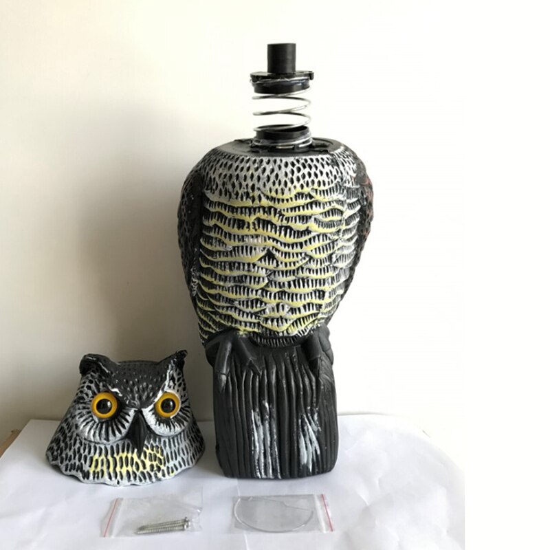 Realistic Bird Scarer Rotating Head Sound Owl Prow... – Grandado
