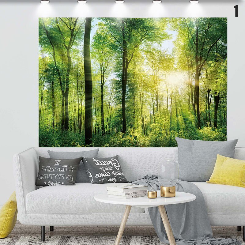 Natural Forest Tapestry Landscape Printed Large Wa... – Grandado