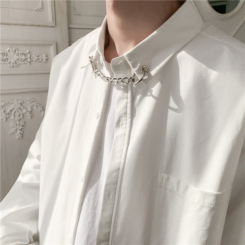 Korean Style Dress Shirt Men's Society Men Shirt S... – Vicedeal