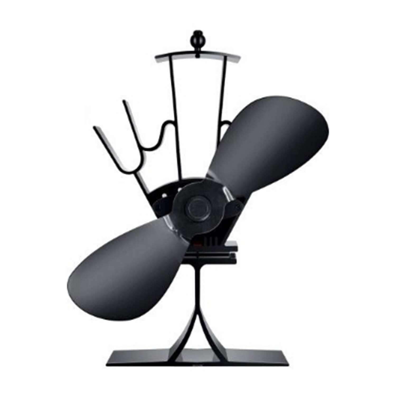 Black 2 Blades Heat Powered Stove Fan Log Wood Bur... – Grandado