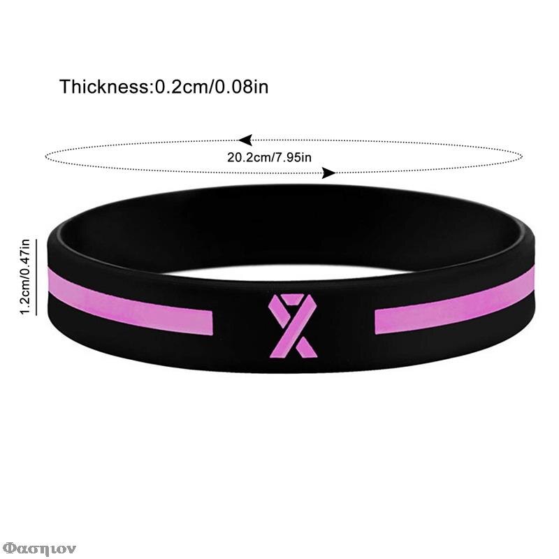 Black Breast Cancer Awareness Pink Ribbon Silicone... – Grandado