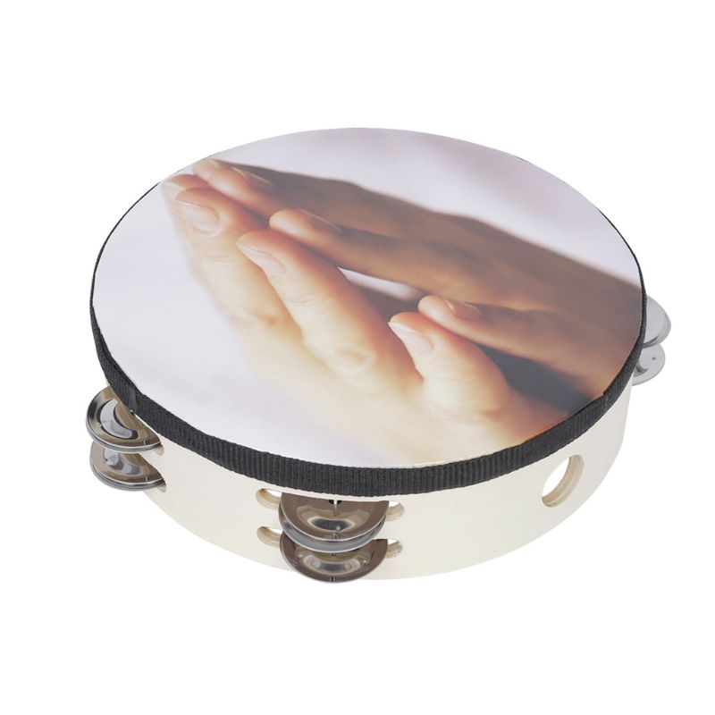 Tambourine 8\" Dove Bible Double Row Jingle Percus... – Grandado