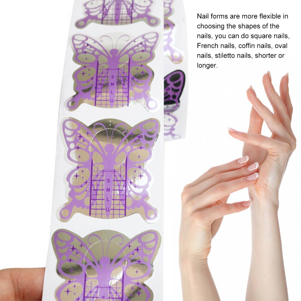 100 Stuks Nail Art Guide Vorm Paarse Vlinder Vorm ... – Grandado