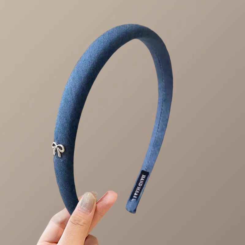 1/2pcsNew Bow Denim Blue Headbands for Women Simpl... – Grandado