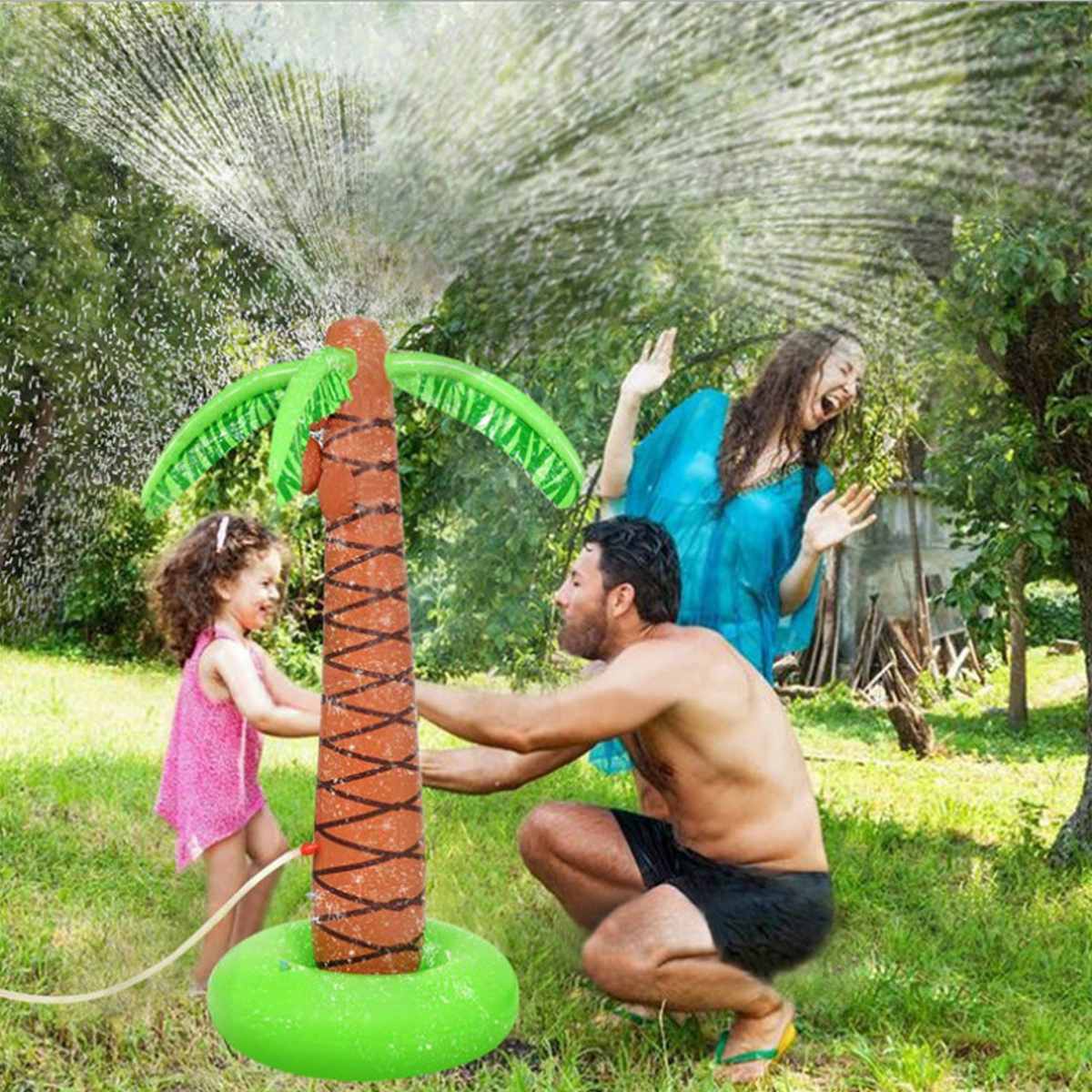 155cm Outdoor Inflatable Spray Water Cushion Summer Kids Large Coconut ...