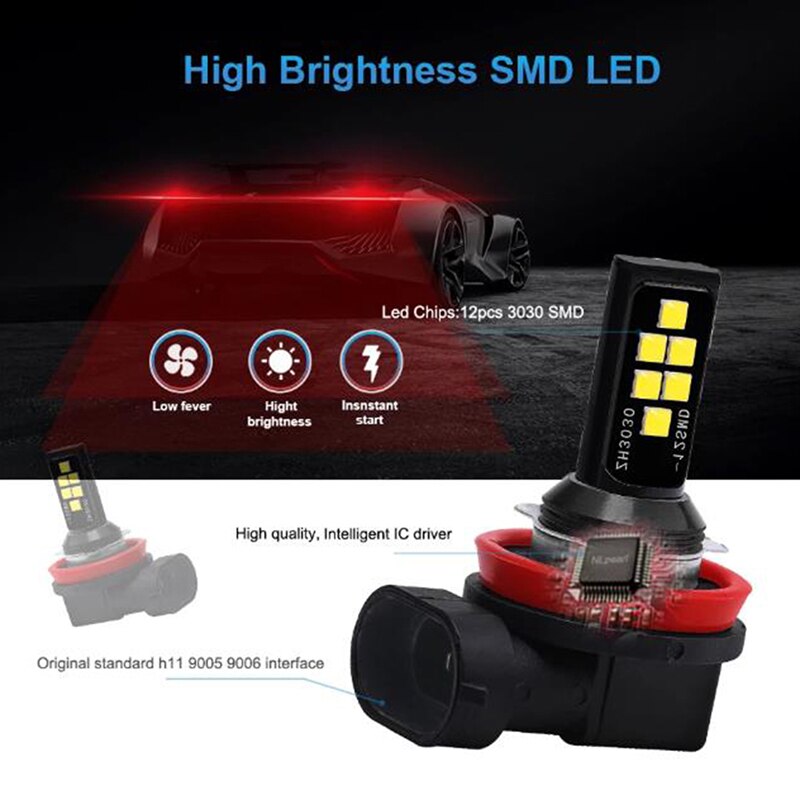 2x Automatique Mistlamp H11 Lampe À Led H1 H3 Led ... – Grandado
