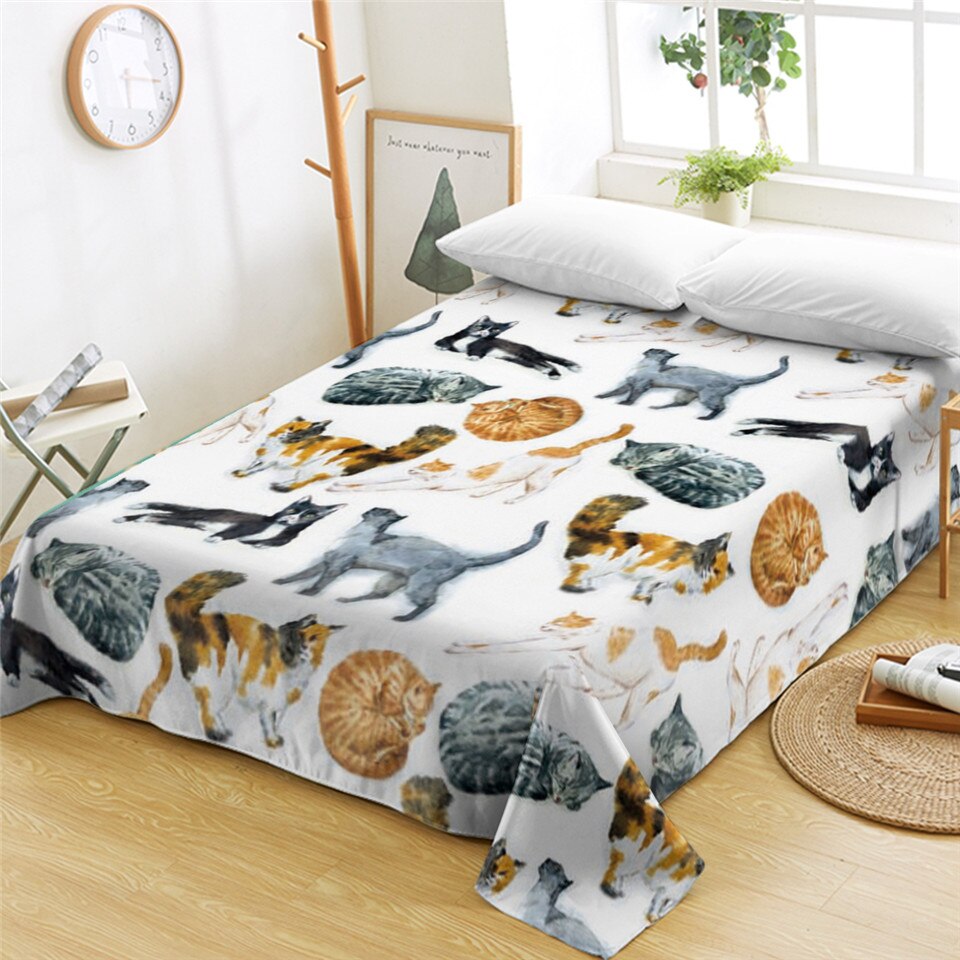 BeddingOutlet Cute Cats Bed Sheets Cartoon Flat Sh... – Vicedeal
