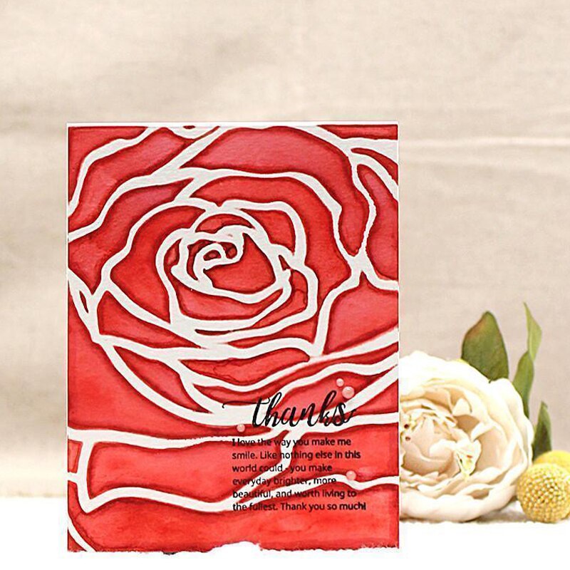 Blooming Rose Flower Plastic Stencil for DIY Scrap... – Vicedeal