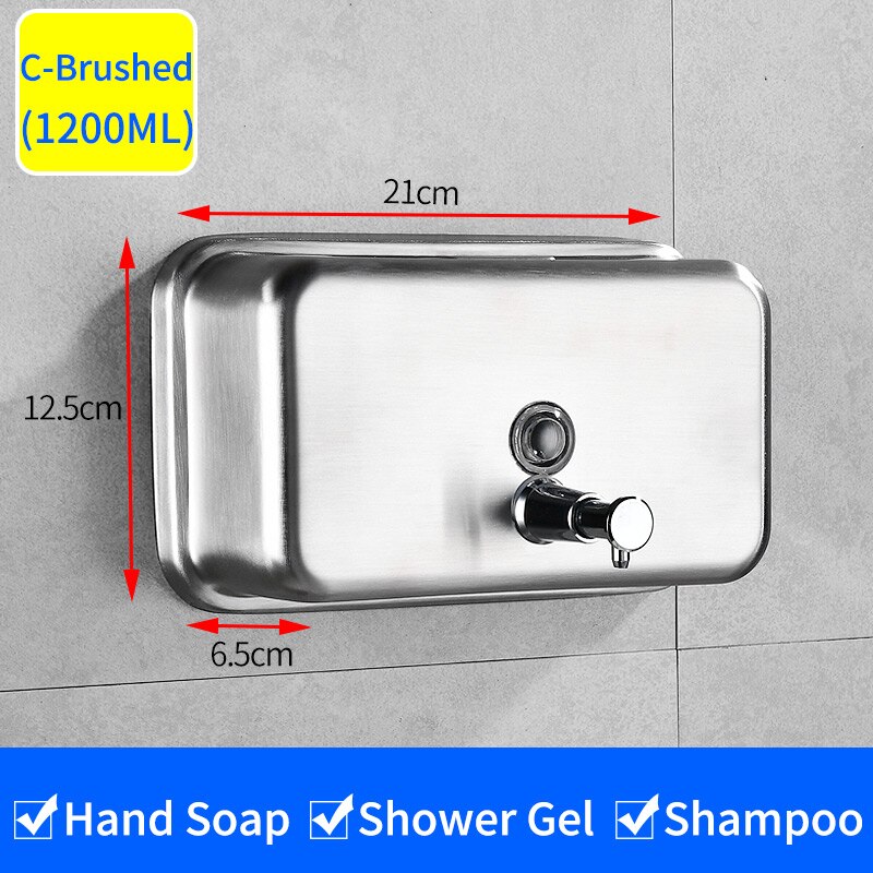 Soap Dispenser Wall Mounted Stainless Steel Bathro... – Grandado