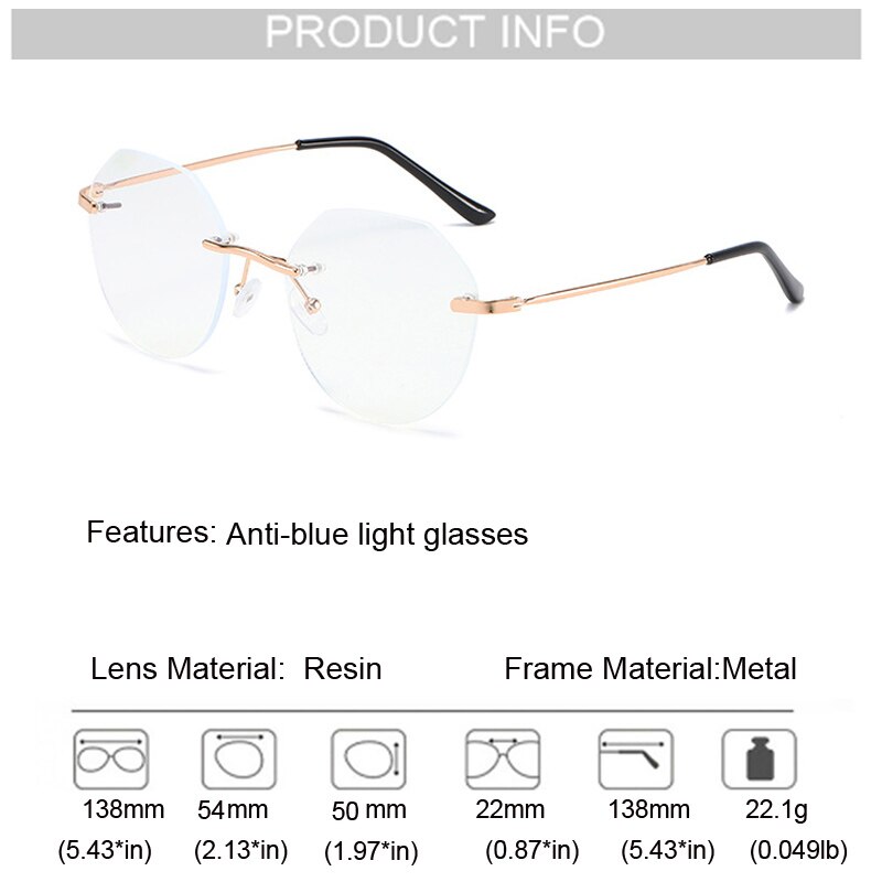 Polygon Optical Glasses Frame Women Anti blue ray ... – Grandado
